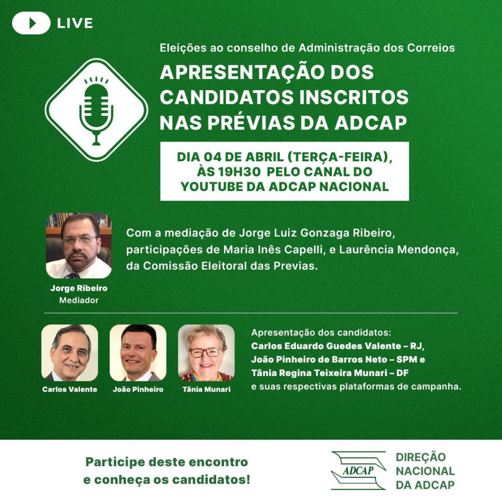 Eleições CA – Apresentação dos Candidatos Inscritos nas Prévias da ...